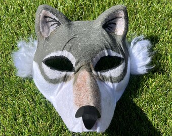 Gray Wolf Mask Premade! Hq and Fully Lined - Etsy