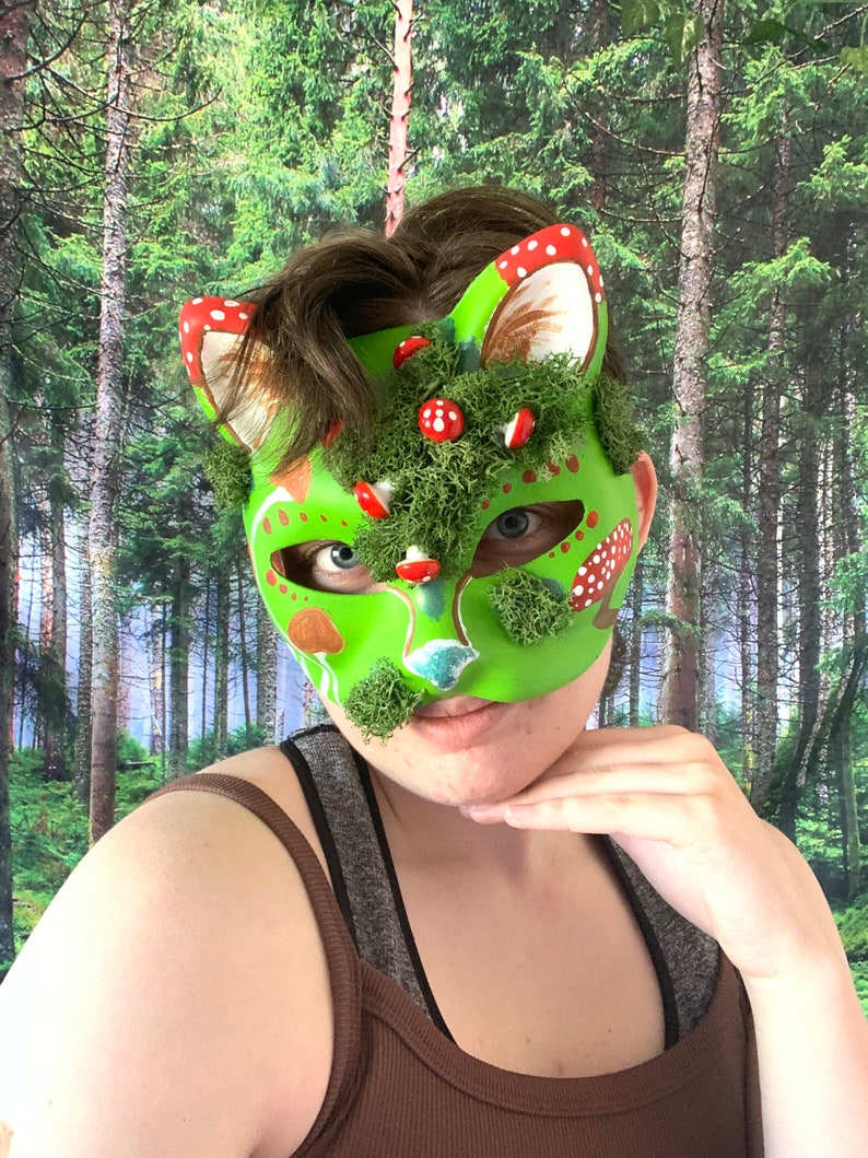 Moss and Mushroom Cat Masks - Etsy