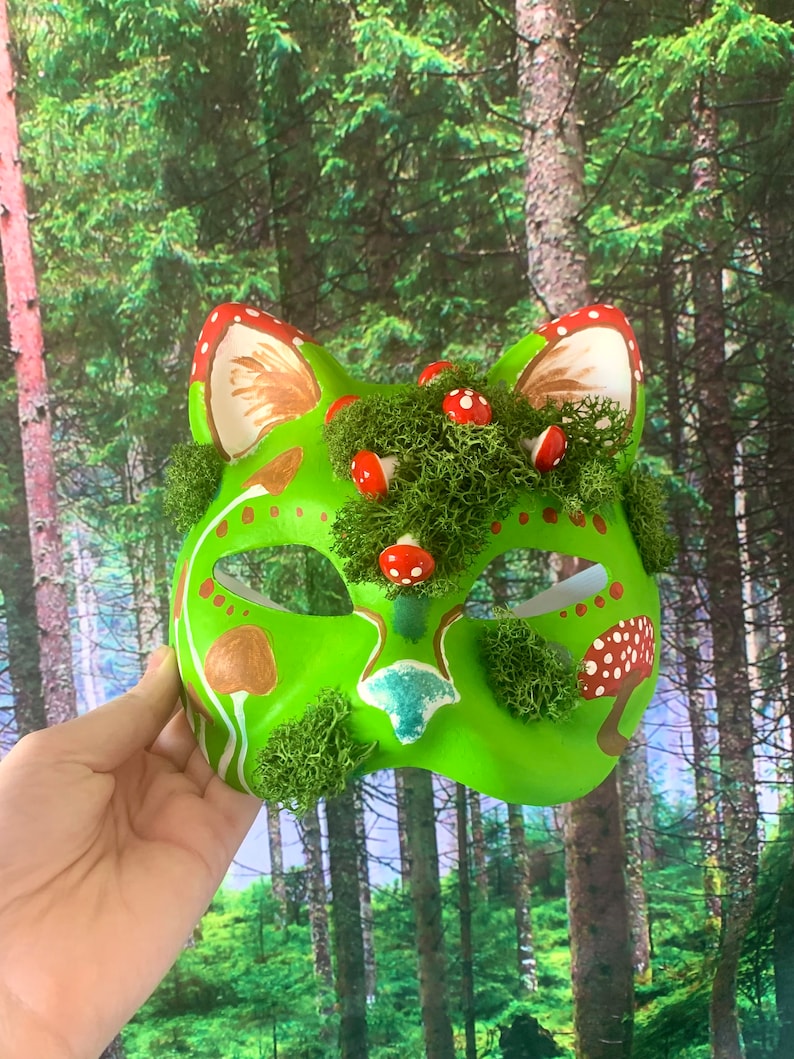 Moss and Mushroom Cat Masks - Etsy