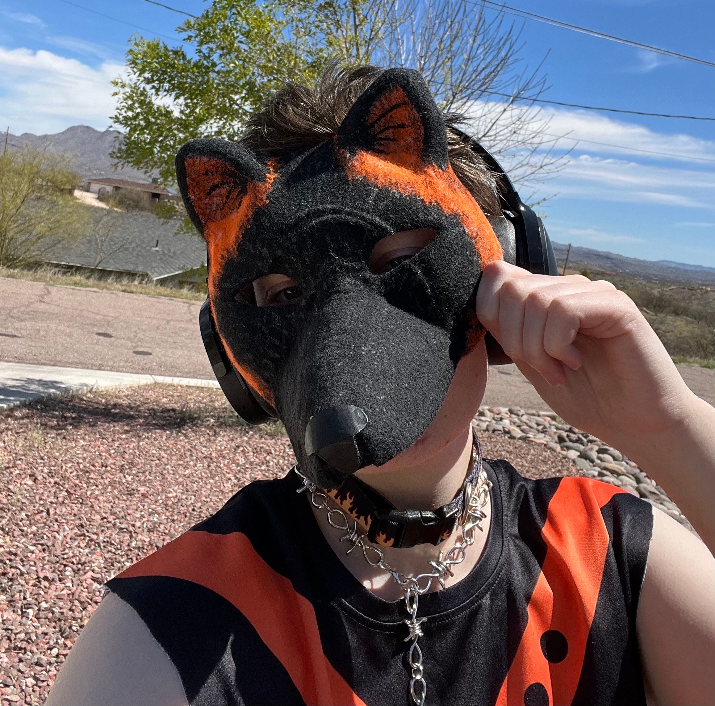 Cross Fox Mask (melanistic Fox) - Etsy