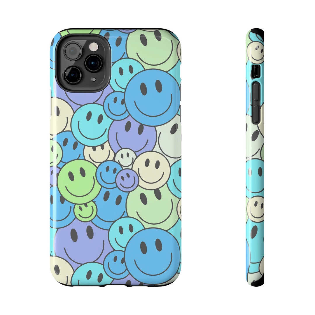 Blue Berry Smiley Face iPhone Case Phone Cases - Etsy