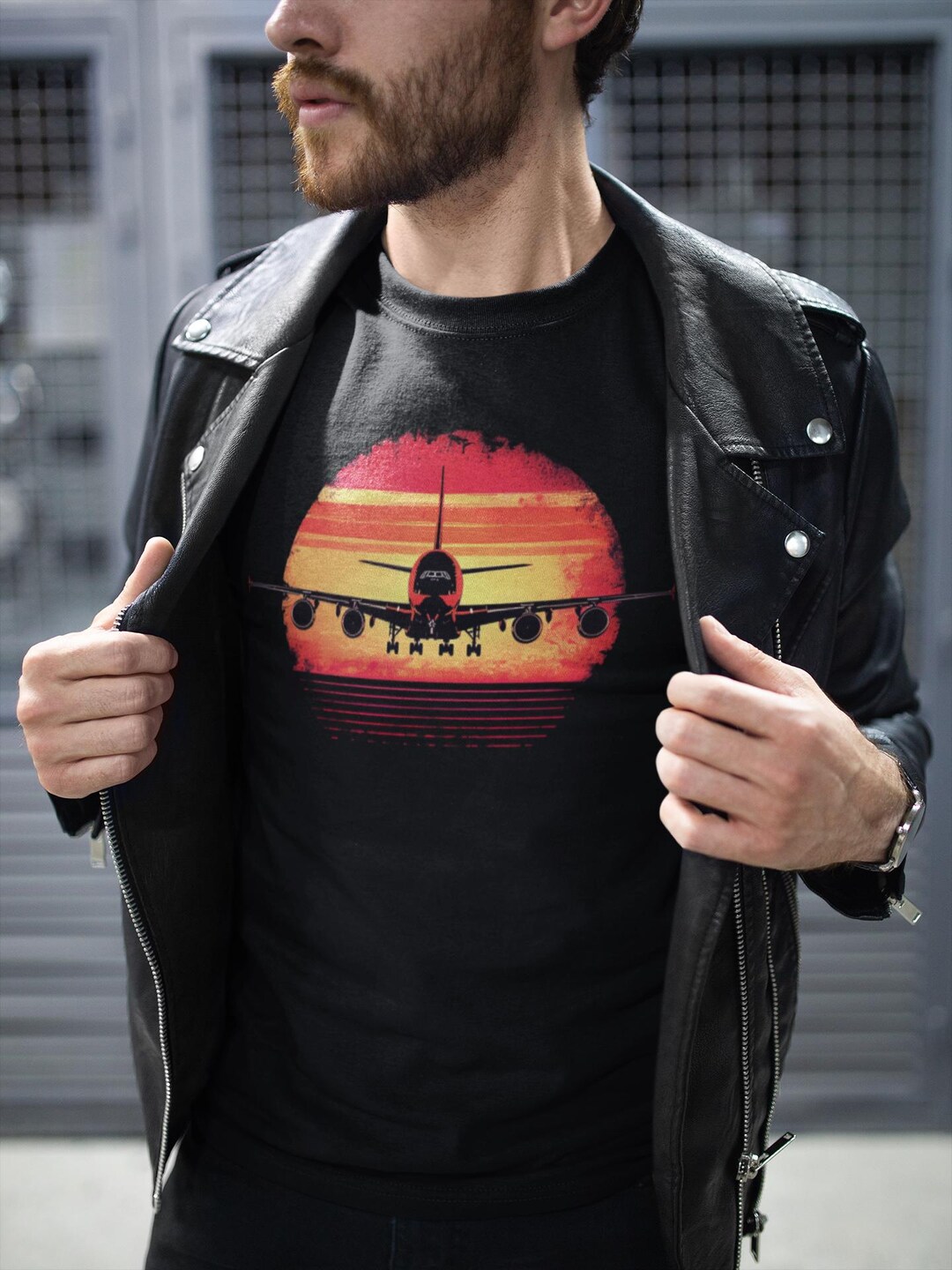 Jet Sunset T-shirt | Travel Airplane Sunset Tee | Aviation Graphic ...