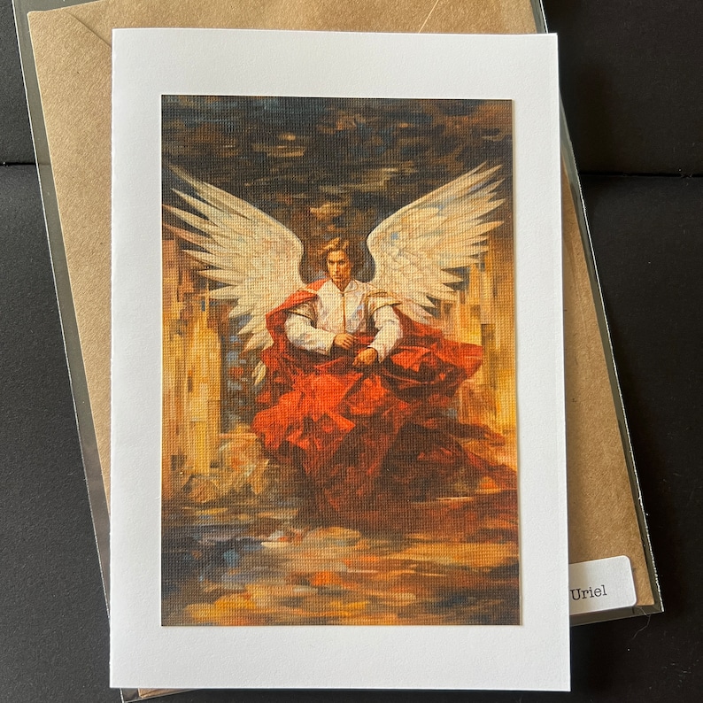 Archangel Uriel Greeting Card - Etsy