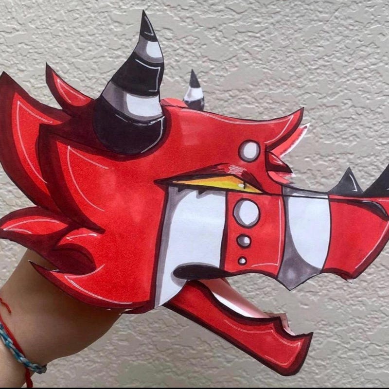 Dragon Puppet Paper - Etsy