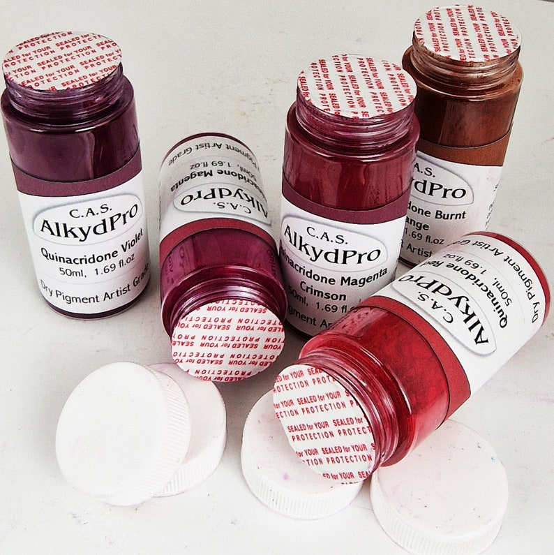Quinacridone Magenta, Phthalo Red Shade Mix Set of 10 X 50ml Pigments ...