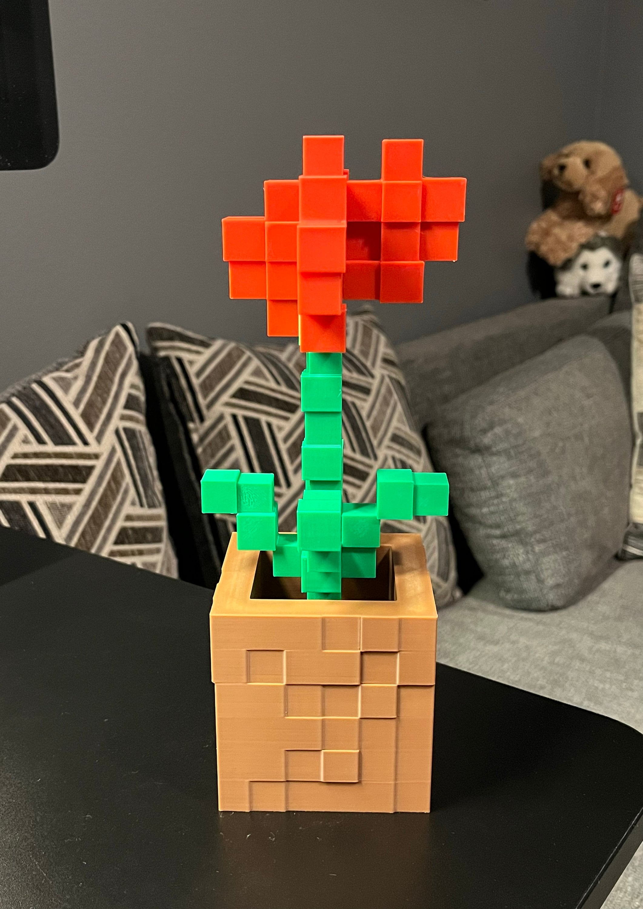 Minecraft Style Rose Custom Colors Desk Accessory Gift for Gamers ...