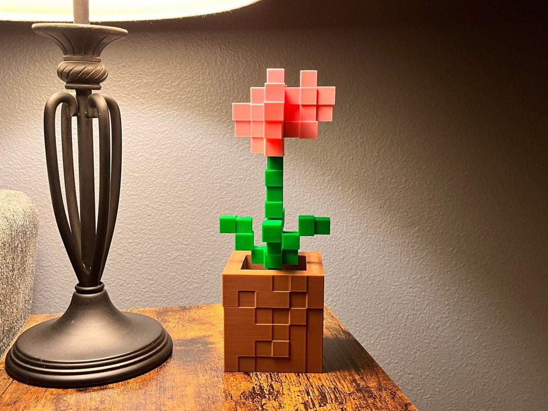 Minecraft Style Rose - Custom Colors - Desk Accessory - Gift for Gamers ...