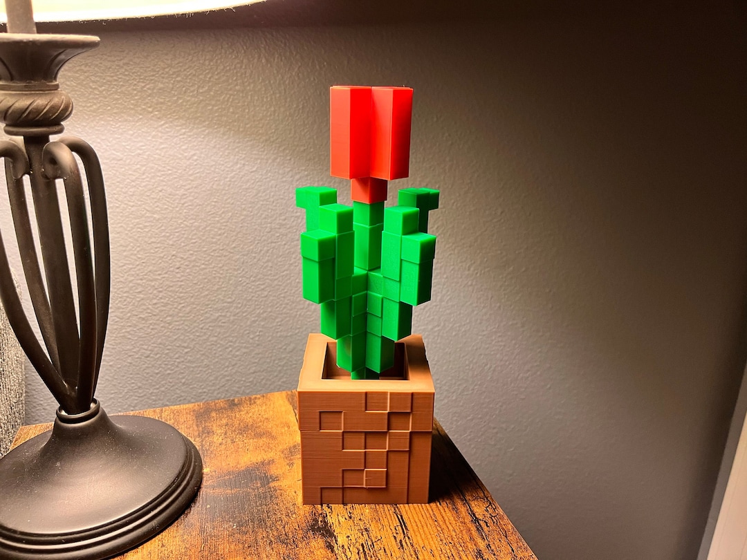 Minecraft Style Tulip - Custom Colors - Desk Accessory - Minecraft ...