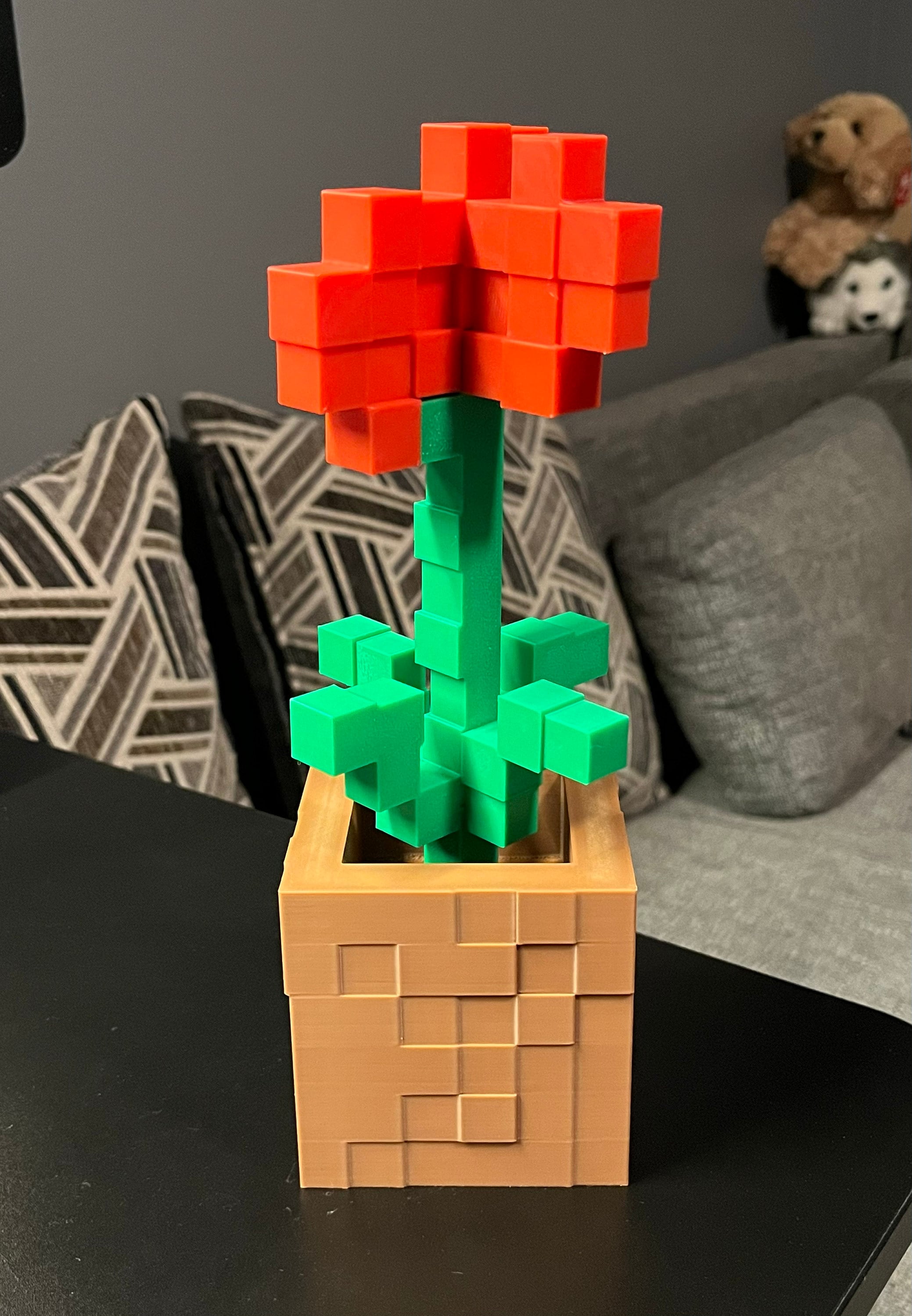 Minecraft Style Rose Custom Colors Desk Accessory Gift for Gamers ...