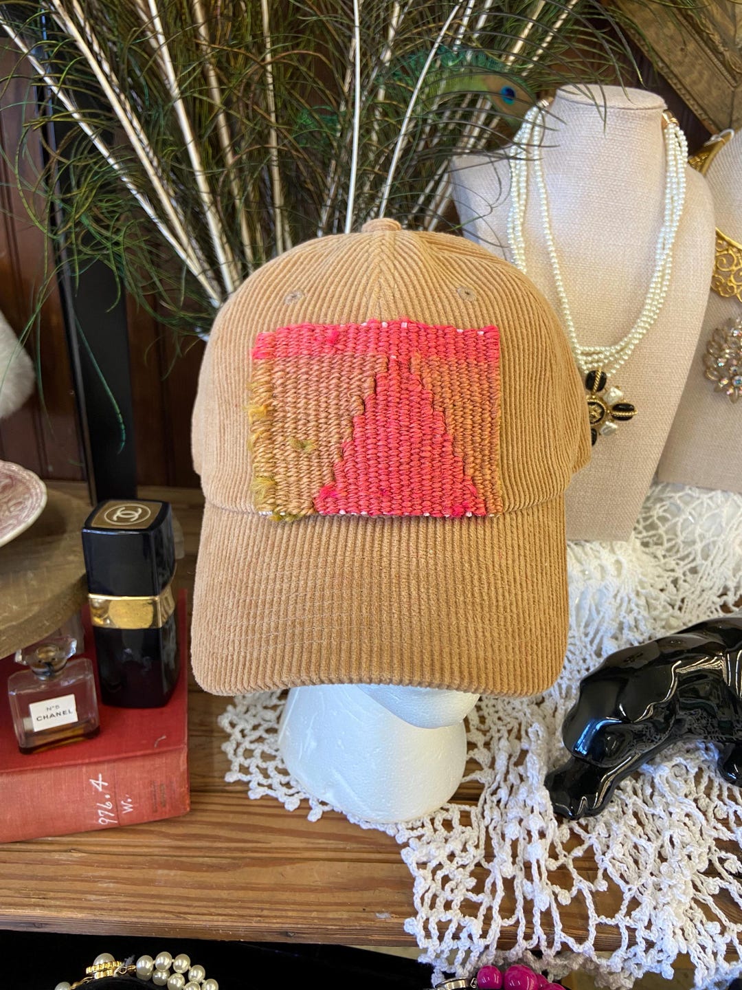 Trendy Corduroy Trucker Hat, Kilim Turkish Patch, Trucker Hat, - Etsy