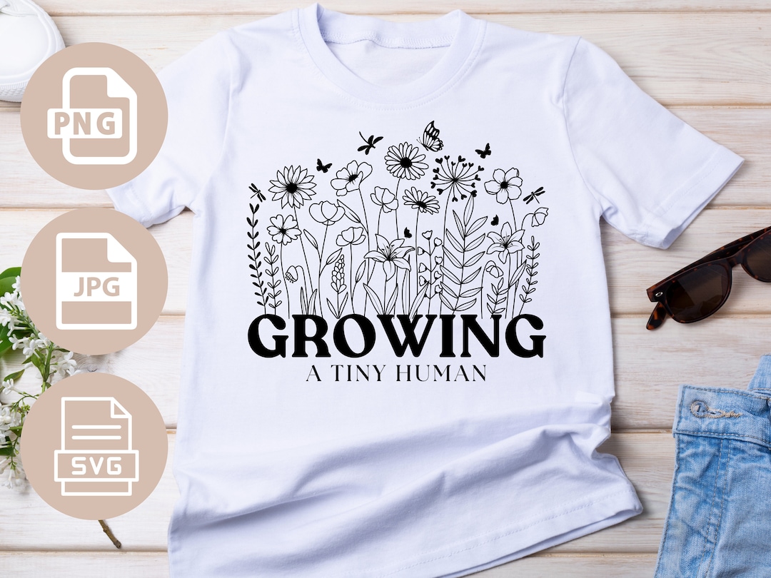 Growing a Tiny Human SVG, Pregnancy Shirt Svg, Pregnancy Shirt Png, Mom ...