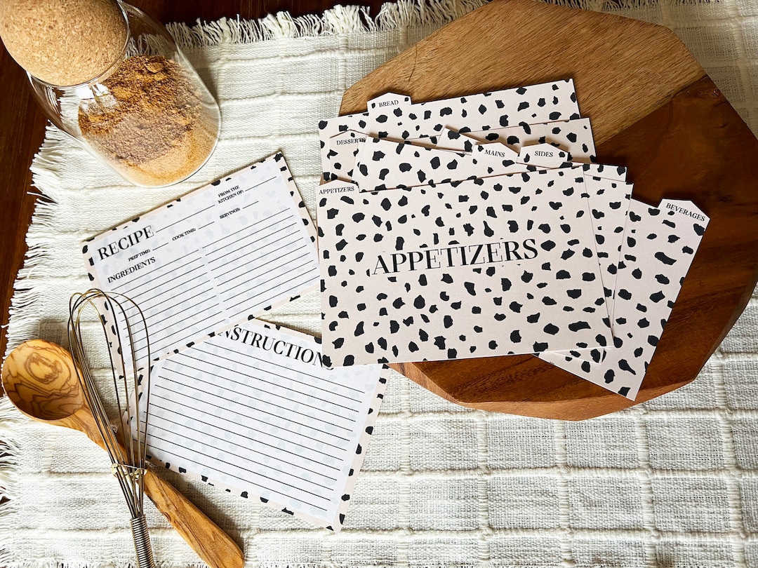 Printable Recipe Card Set That Spot Collection - Etsy
