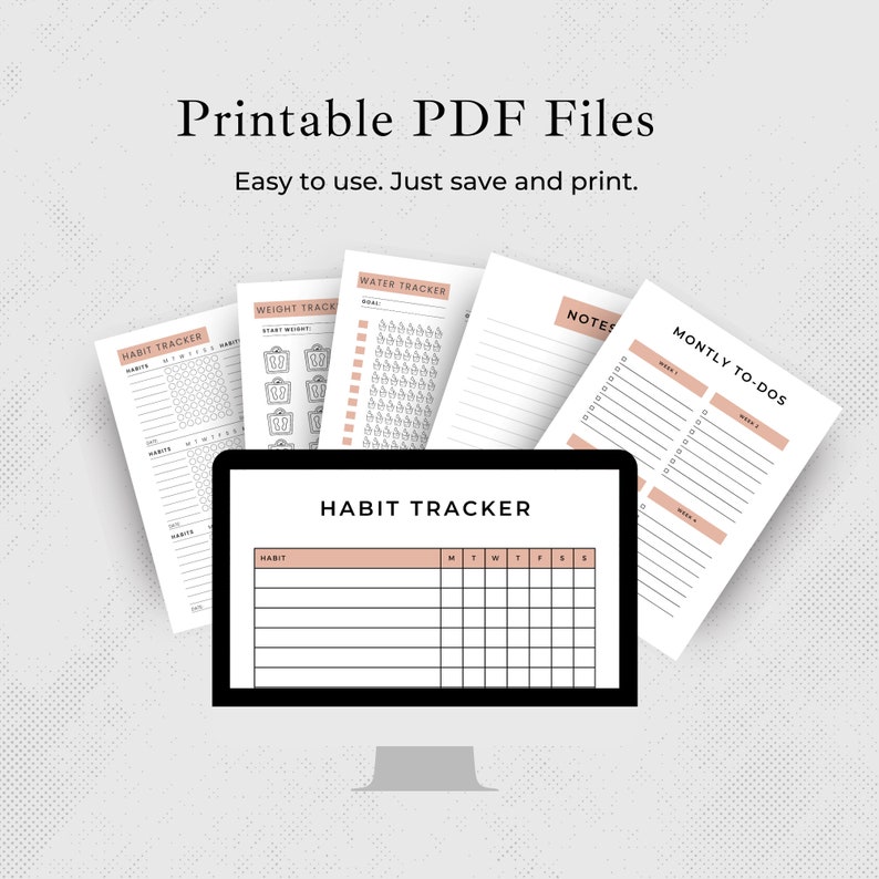 2024 Habit Tracker Printable Yearly, Monthly, Weekly, Daily Habit ...