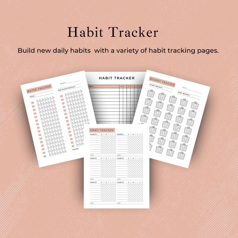 2024 Habit Tracker Printable Goal Tracker Printable Yearly, Monthly ...