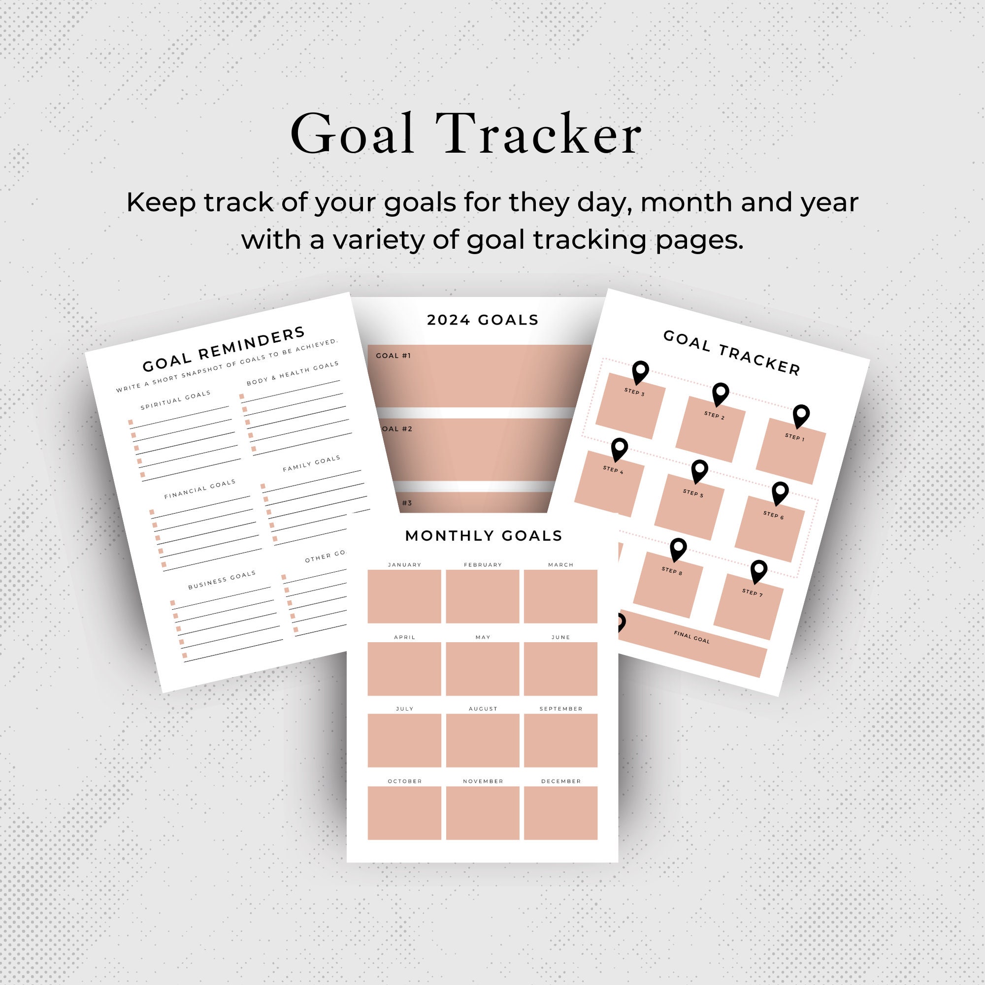 2024 Habit Tracker Printable Goal Tracker Printable Yearly, Monthly ...