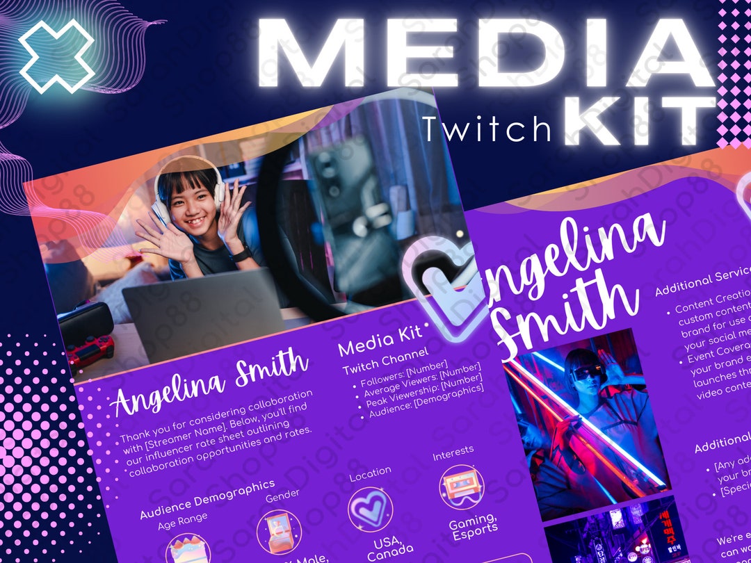 Media Kit Template for Content Creators, 2 Page Neon Minimal Media Kit ...