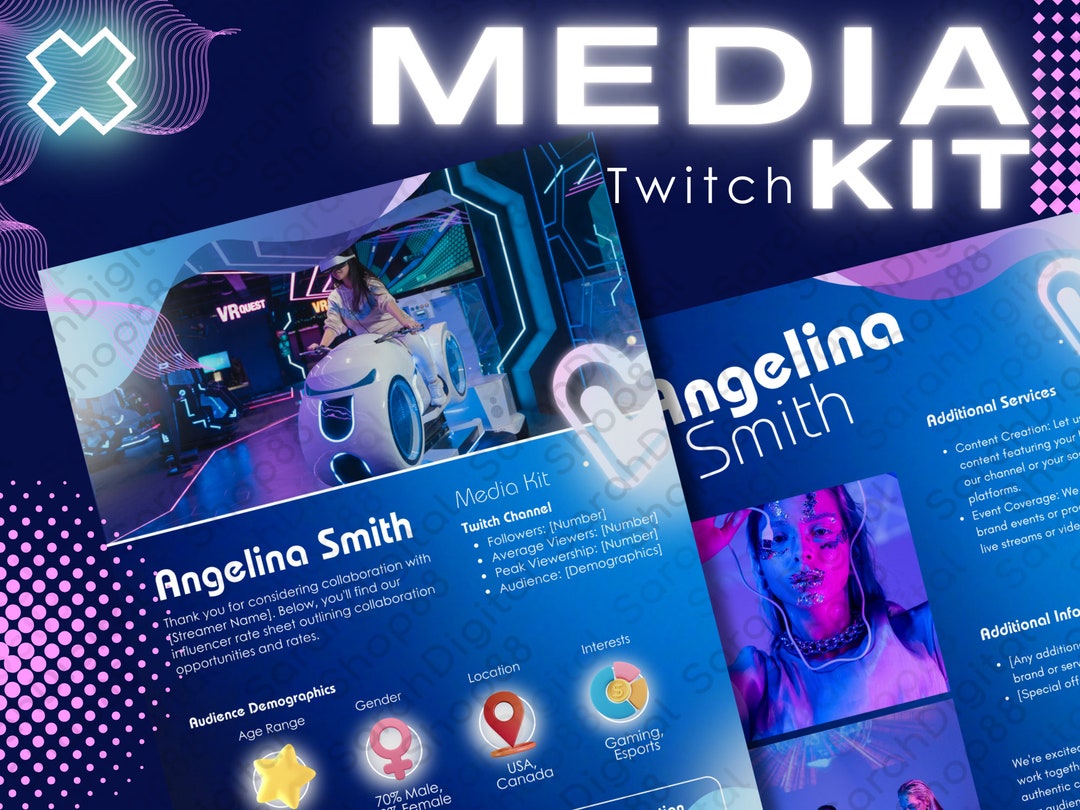 Media Kit Template for Content Creators, 2 Page Neon Minimal Media Kit ...