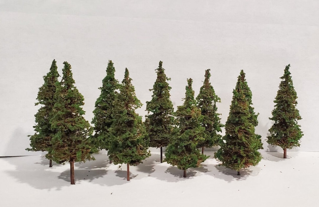 Moose Creek Trees - 3" Tall X 10 Pcs Model Trees - Handmade Model ...