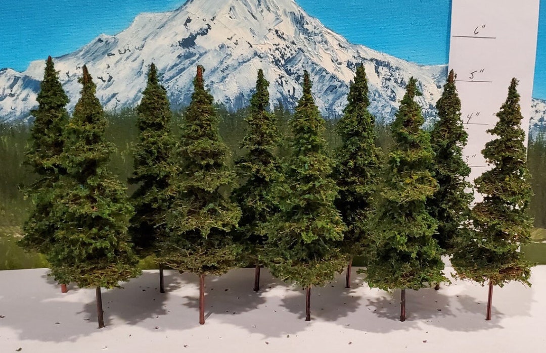 Moose Creek Trees - 5" Tall X 10 Pcs Model Trees - Handmade Model ...