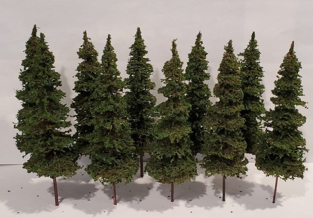 Moose Creek Trees - 6" Tall X 10 Pcs Model Trees - Handmade Model ...