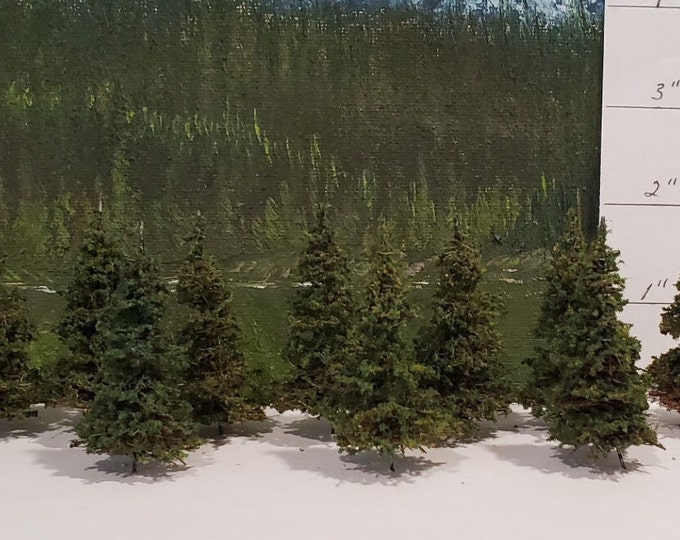 Moose Creek Trees - 2" Tall X 10 Pcs Model Trees - Handmade Model ...