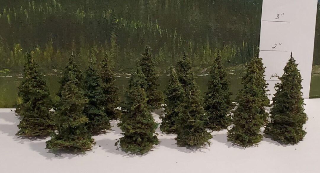 Model Trees - Moose Creek Trees - 2" Tall X 20 Trees - Handmade Model ...