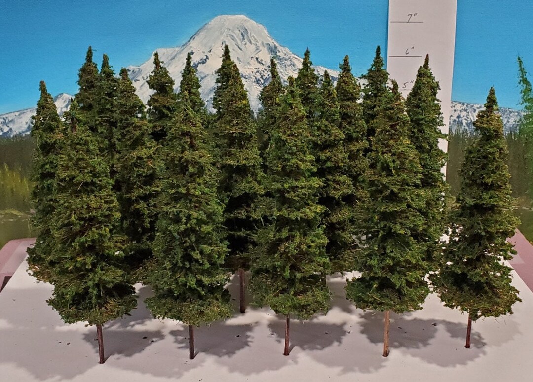 Model Trees - Moose Creek Trees - 6" Tall X 20 Trees - Handmade Model ...
