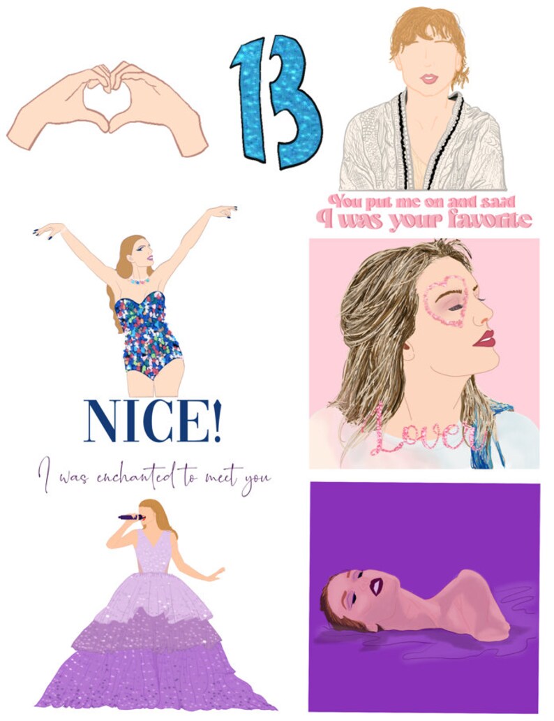 Taylor Swift printable sticker pack, Taylor Swift stickers para ...