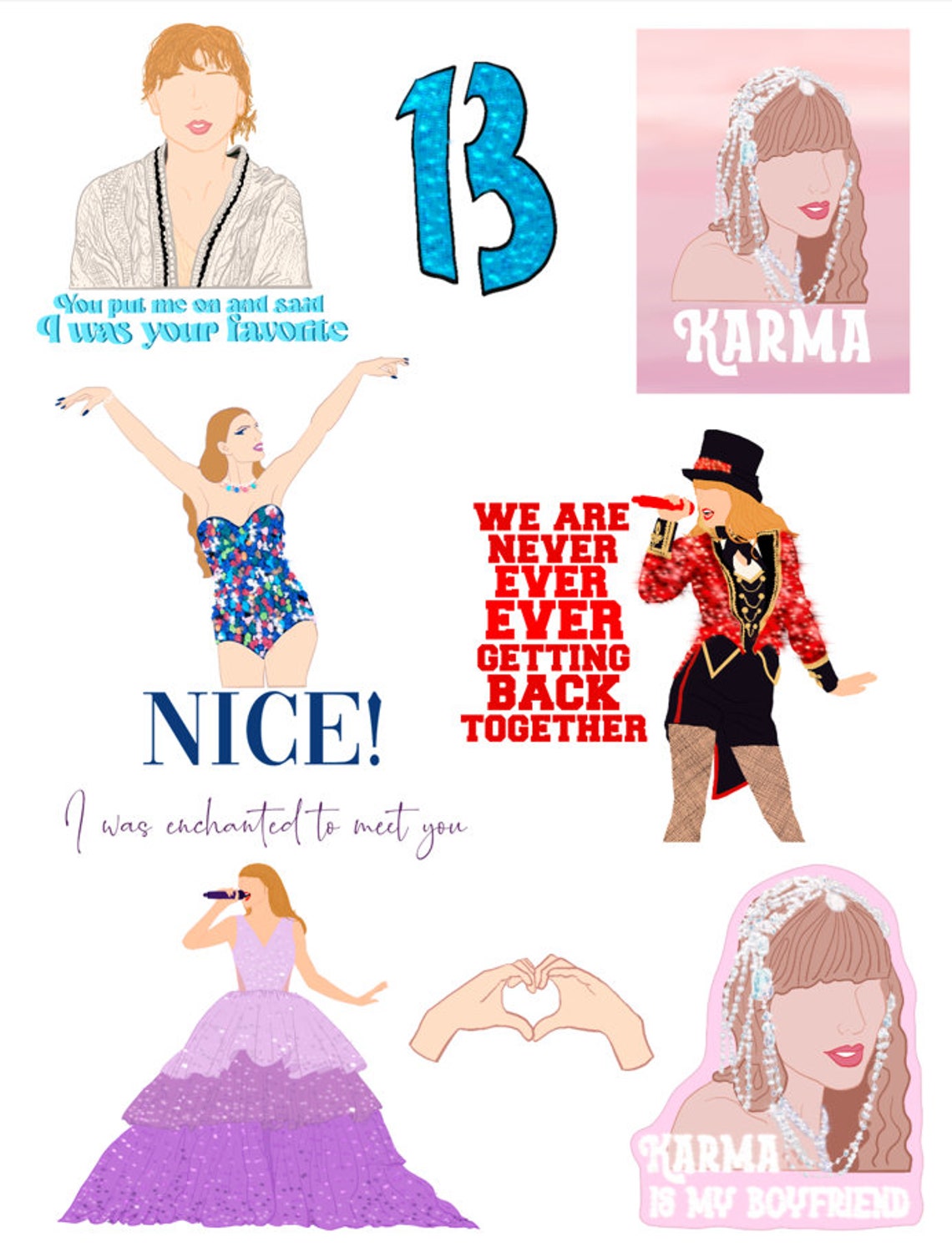 Taylor Swift printable sticker pack, Taylor Swift stickers para ...
