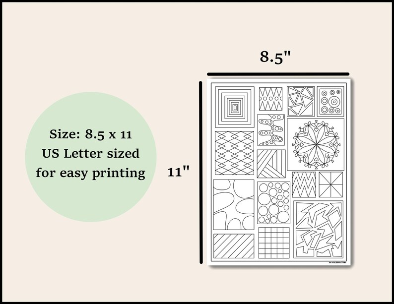 Geometric Abstract Pattern Coloring Pages, Printable Adult Coloring ...