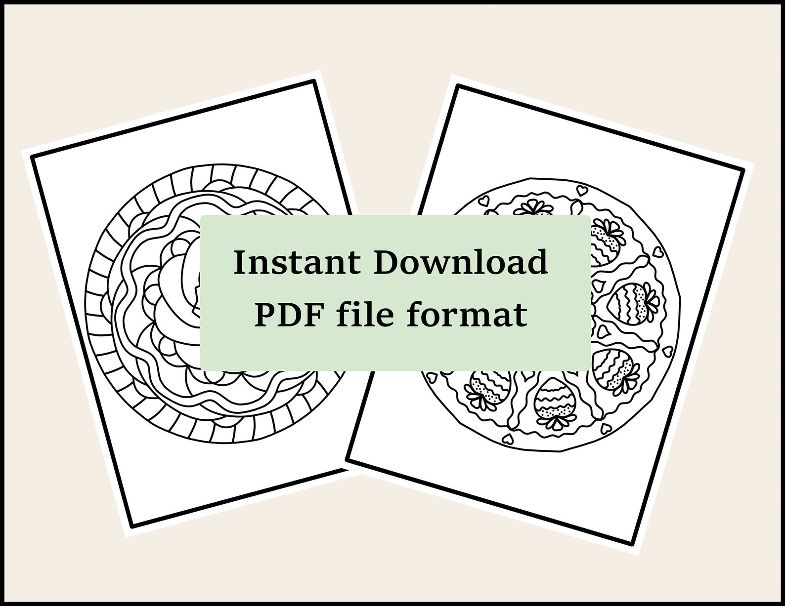 Dessert Mandala Coloring Pages: 10 Printable Food Designs (digital ...