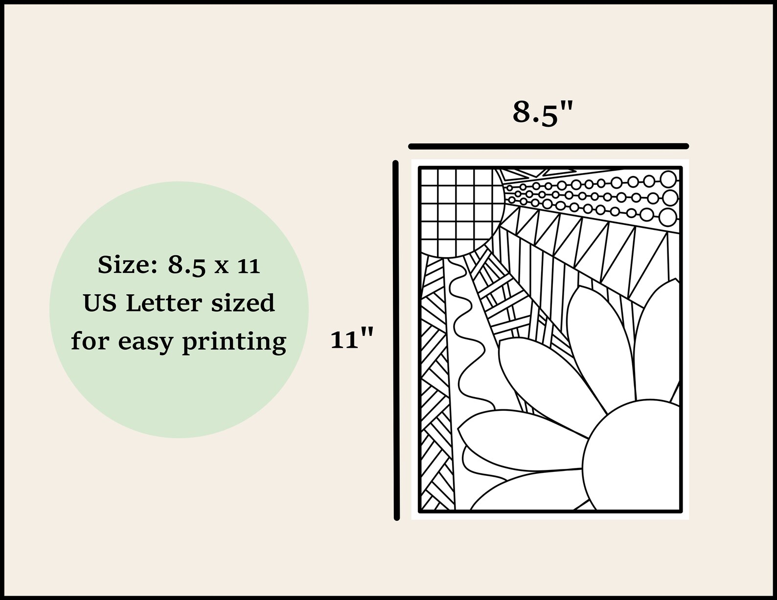 Zentangle Flower Coloring Pages: 10 Printable Pattern Designs (digital ...