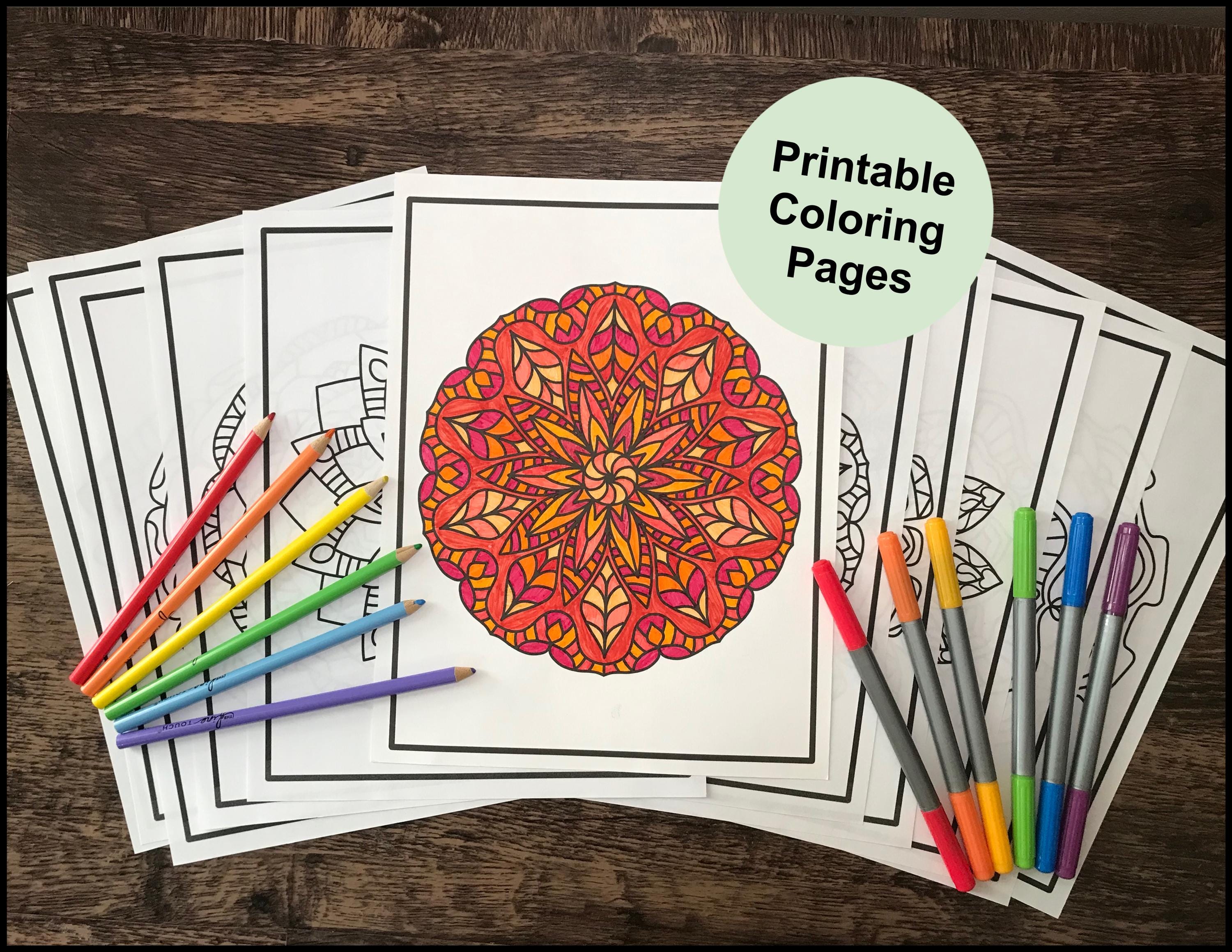 Mandala Coloring Pages, Easy Mandala, Printable - Etsy