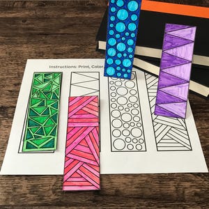 Printable Coloring Bookmark, Geometric Patterns, Print and Color ...