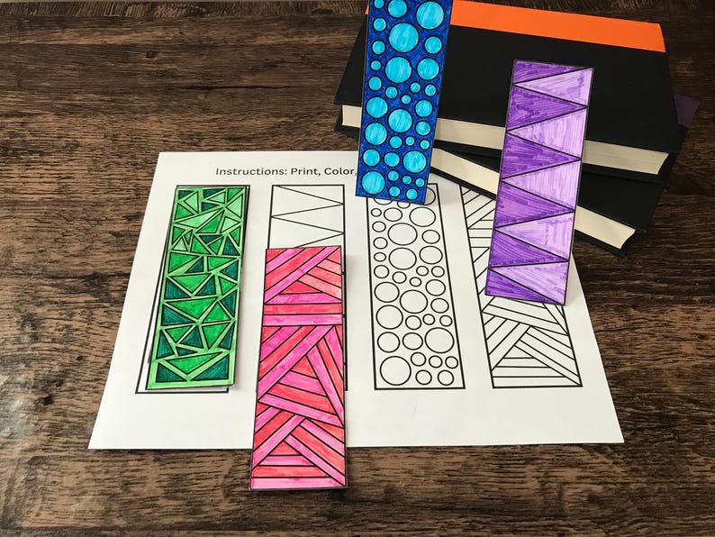 Printable Coloring Bookmark, Geometric Patterns, Print and Color ...