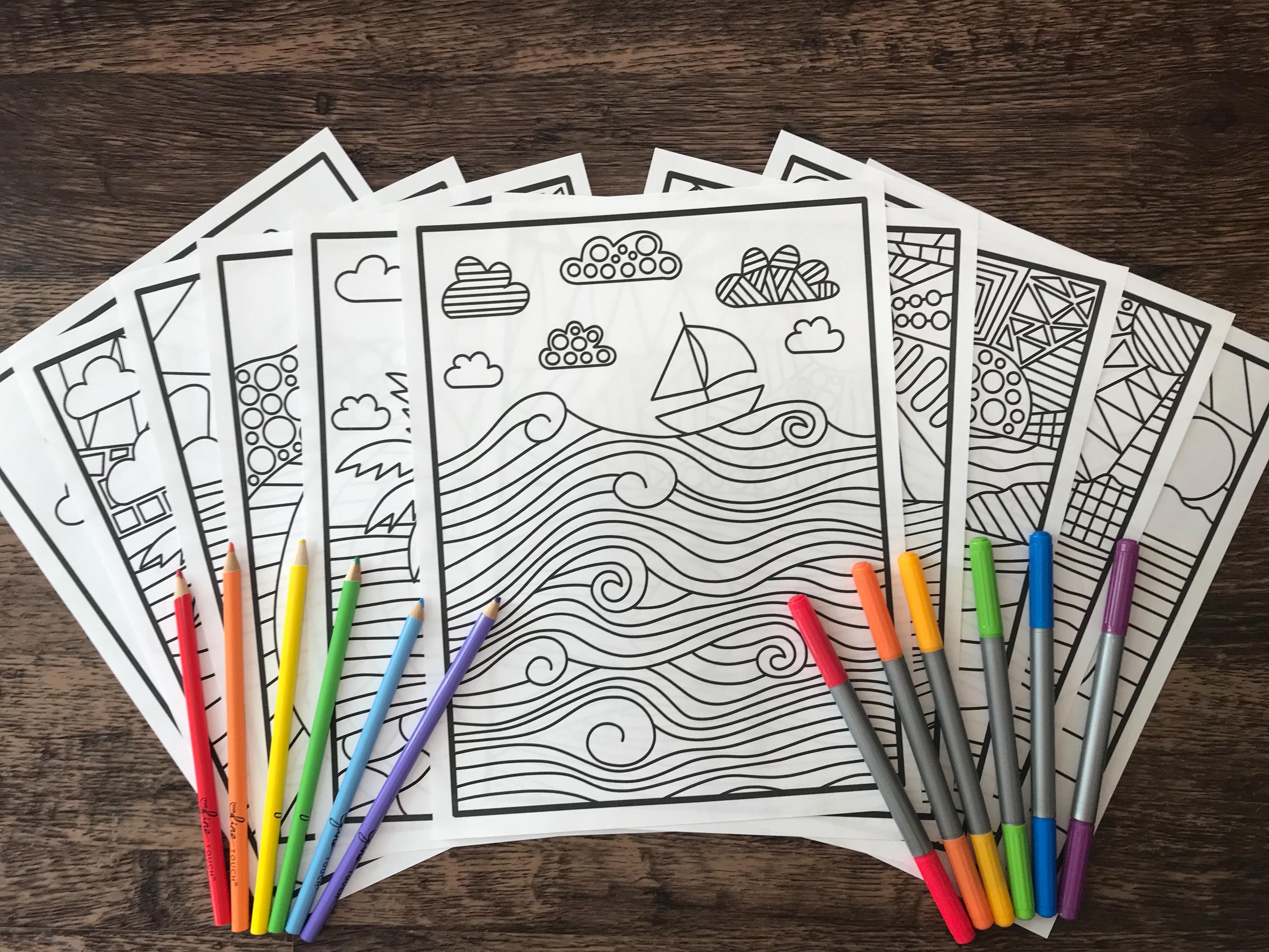 Ocean Island Zentangle Coloring Pages: Zen Art, 10 Designs (digital ...