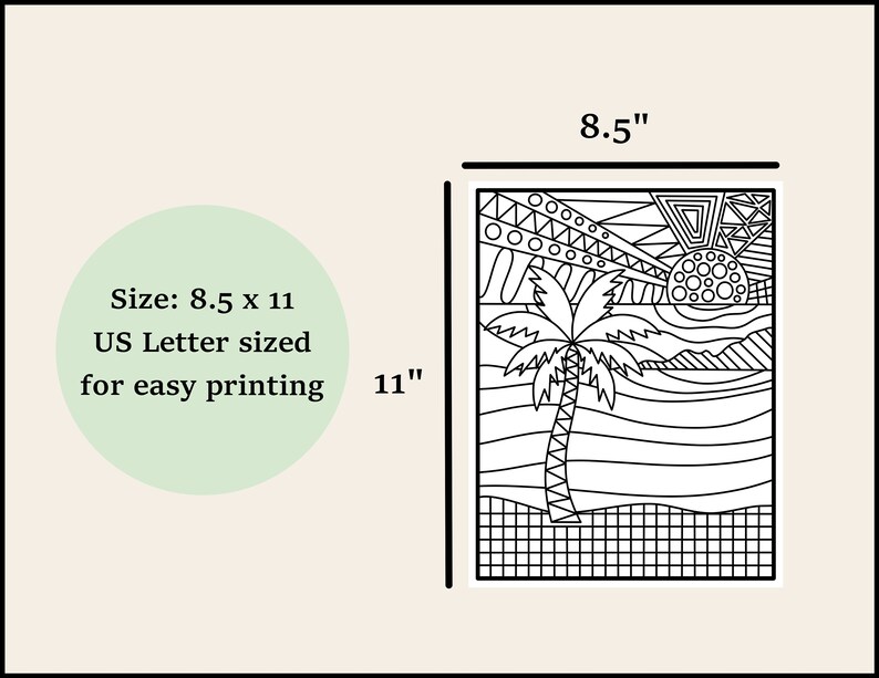 Ocean and Island Zentangle Coloring Pages, Zen Tangle Pattern, Digital ...