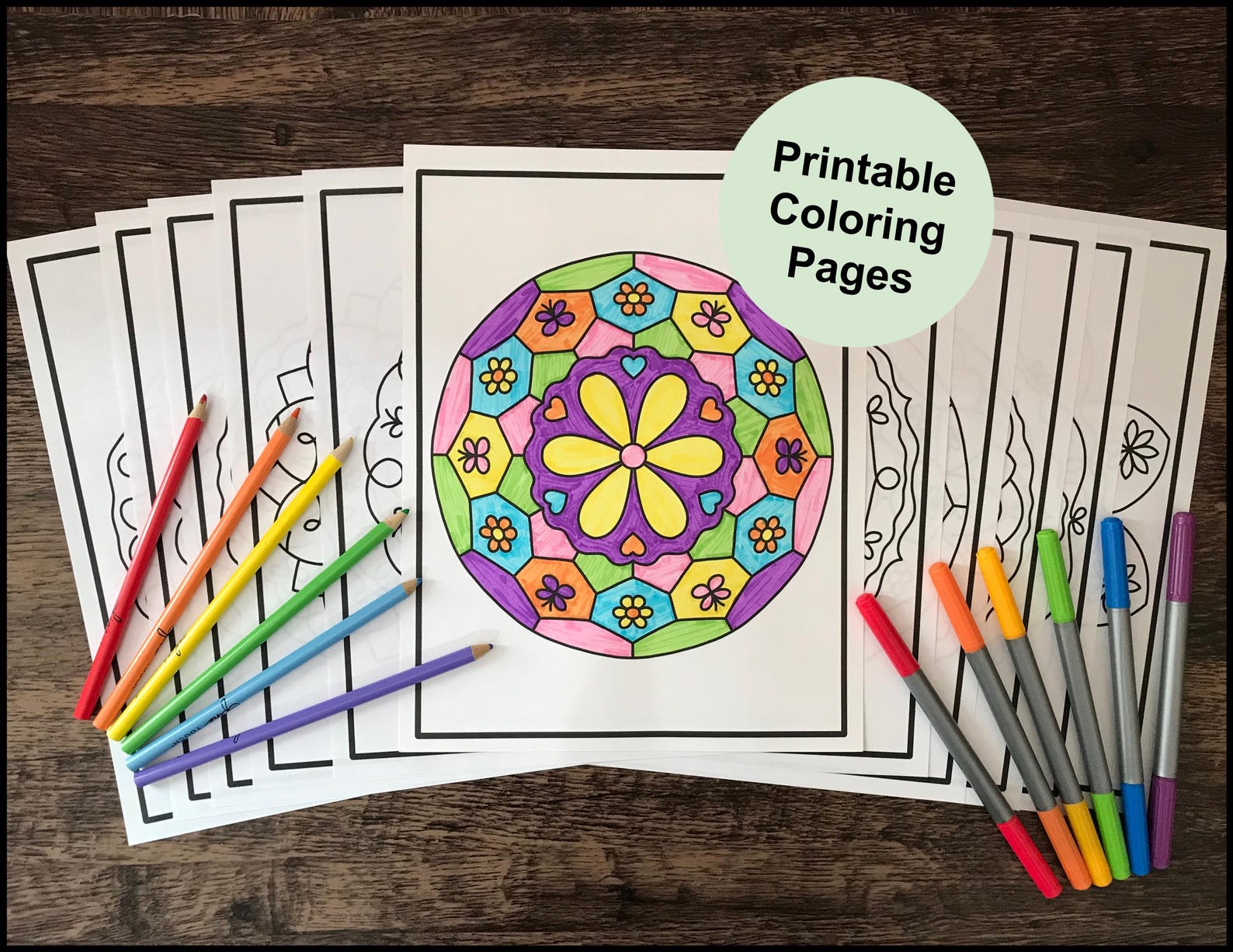 Flower Mandala Coloring Pages, Easy Flower Mandala, Spring Flower ...