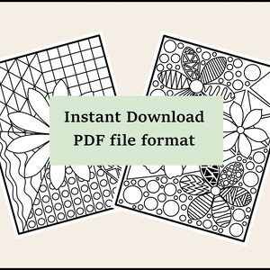 Zentangle Flower Coloring Pages: 10 Printable Pattern Designs (digital ...