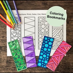 Printable Coloring Bookmark, Geometric Patterns, Print and Color ...