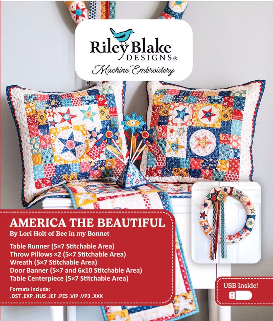 Machine Embroidery Americana America the Beautiful Projects USB by Lori ...