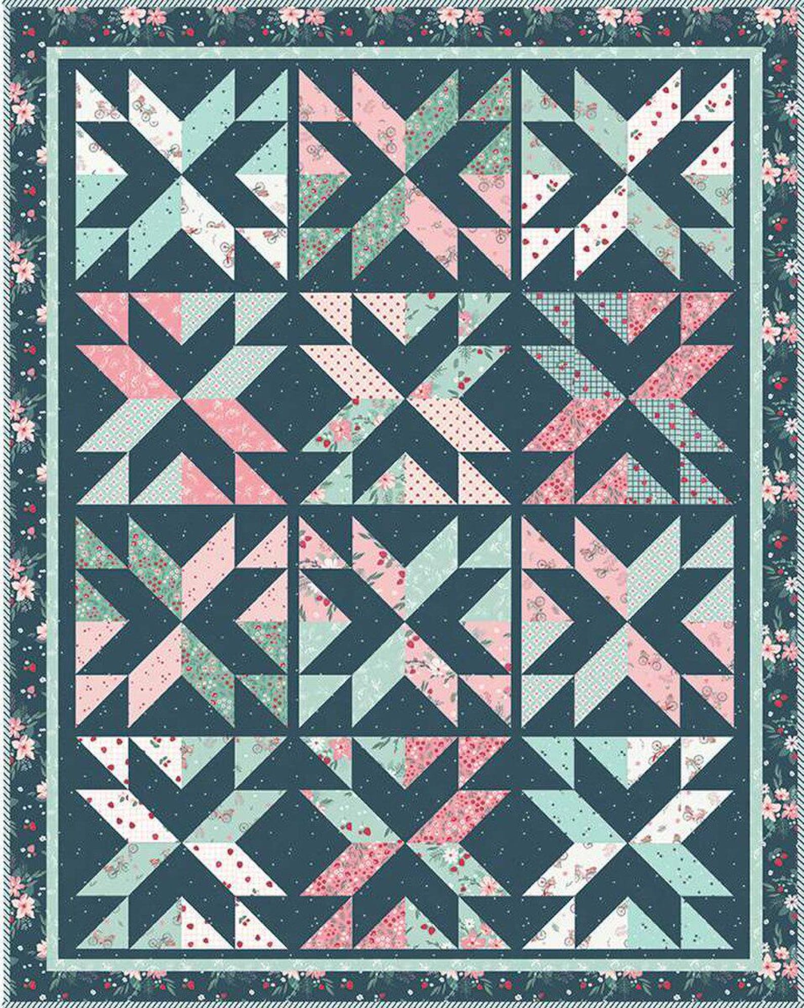 Stacking Stars Quilt Kit: Berry Market Fabric, 65" X 82" by Beverly ...