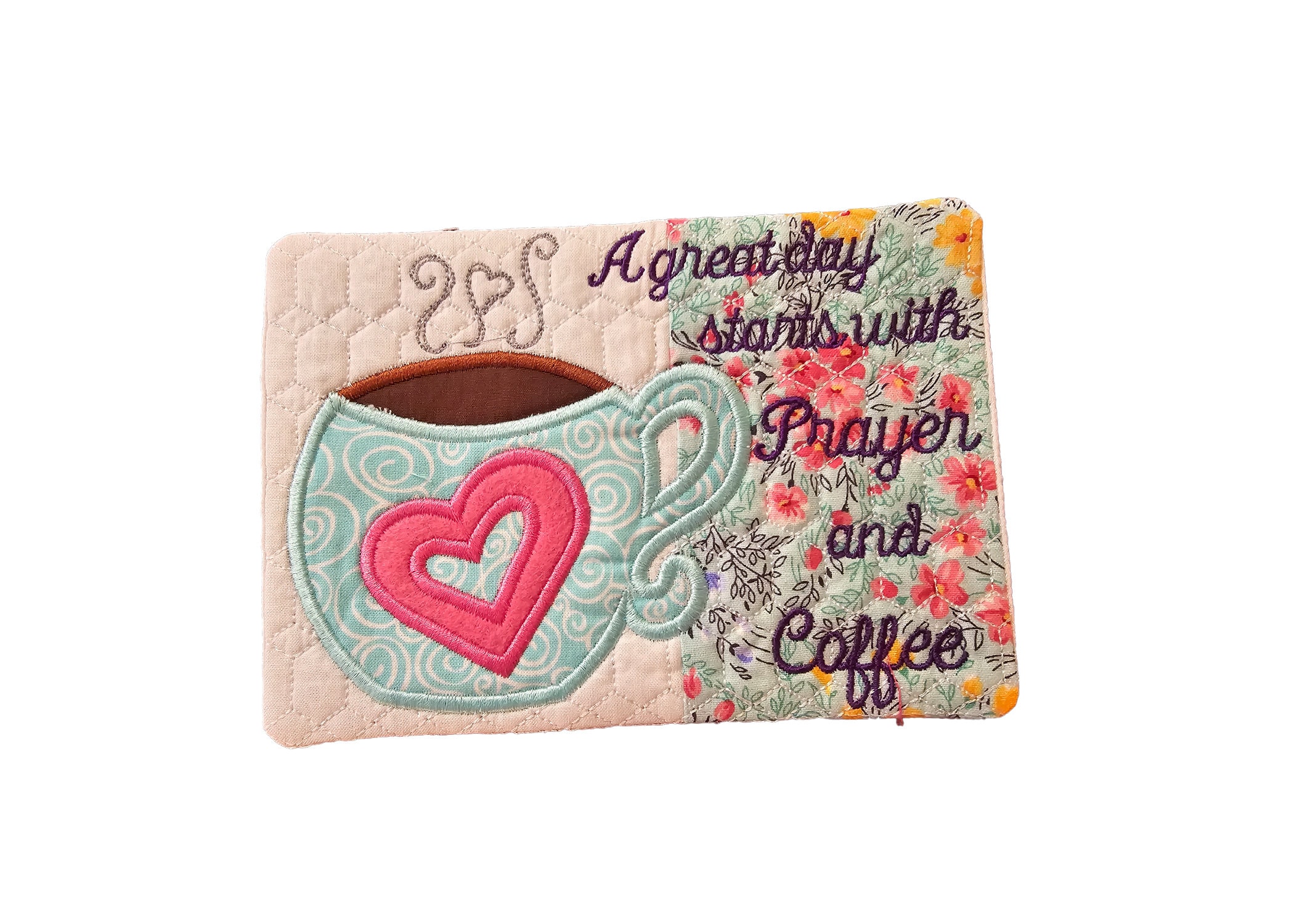 A Great Day Starts With Prayer and Coffee Mug Rug Coffee Cup With Pink ...