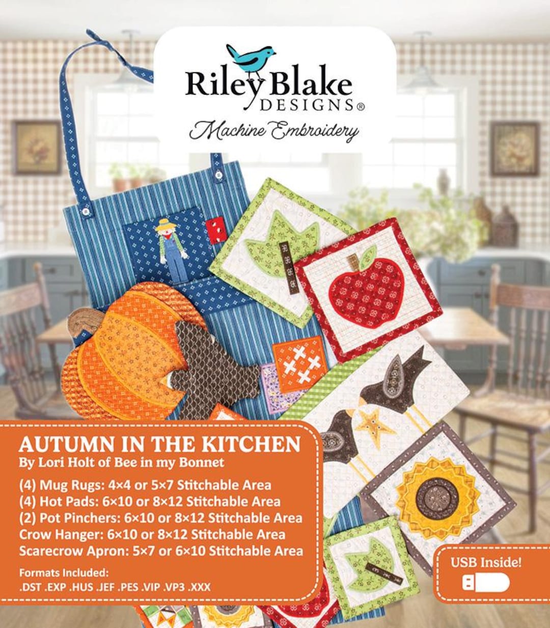 Autumn in the Kitchen Machine Embroidery Projects USB – Lori Holt for ...