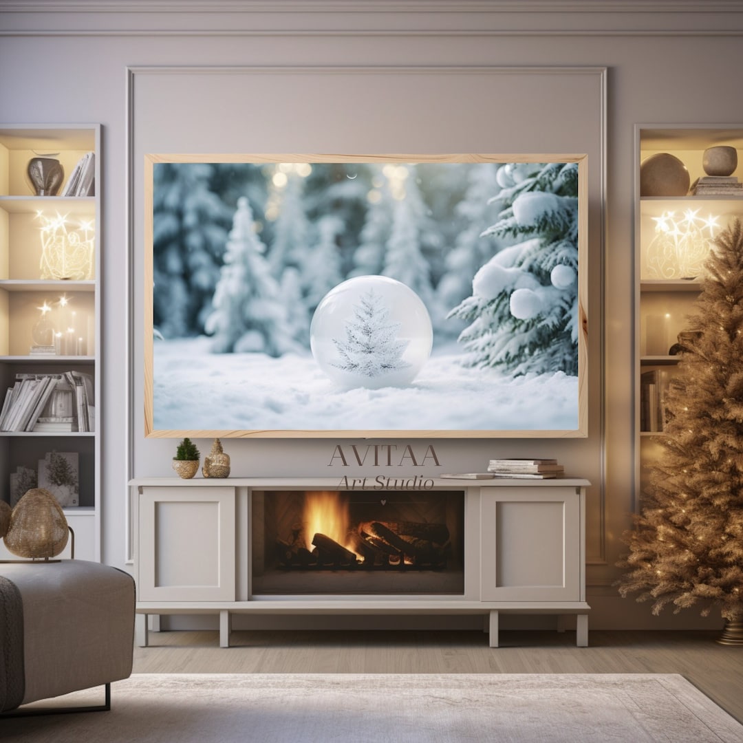 Winter Frame TV Art Snowball Vintage Christmas Frame TV - Etsy