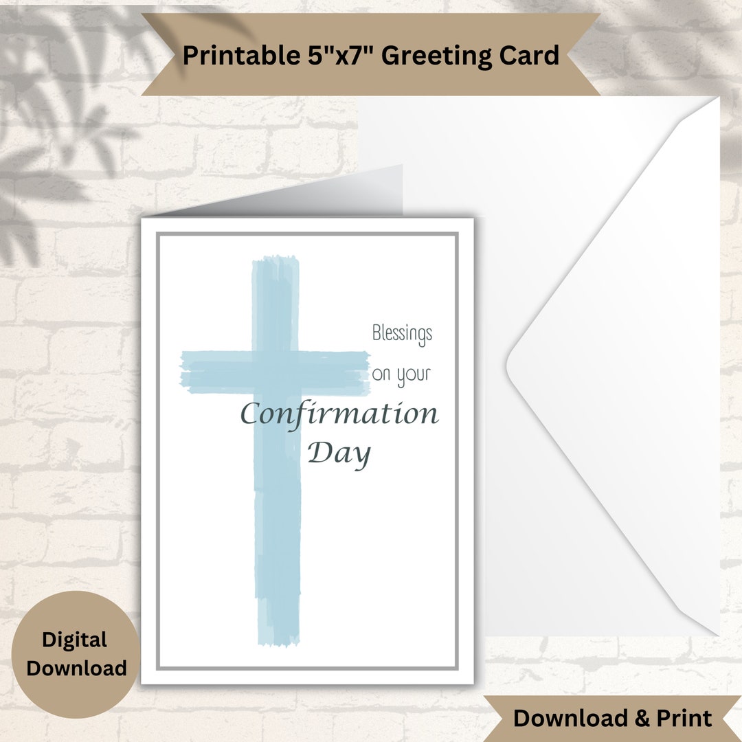 Congratulations Card - Confirmation, Greeting Card Confirmation, Trendy ...