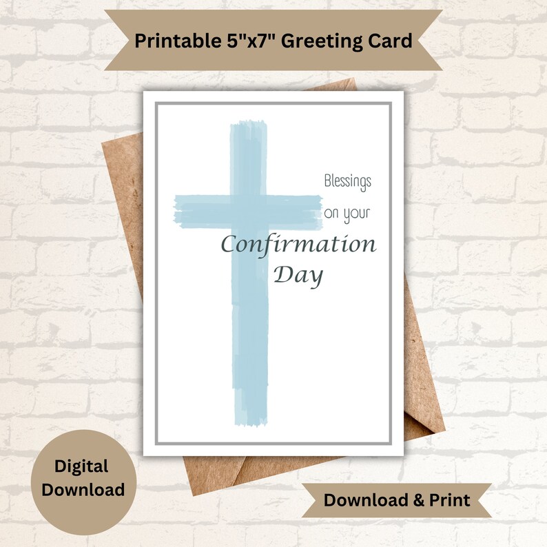 Congratulations Card - Confirmation, Greeting Card Confirmation, Trendy ...