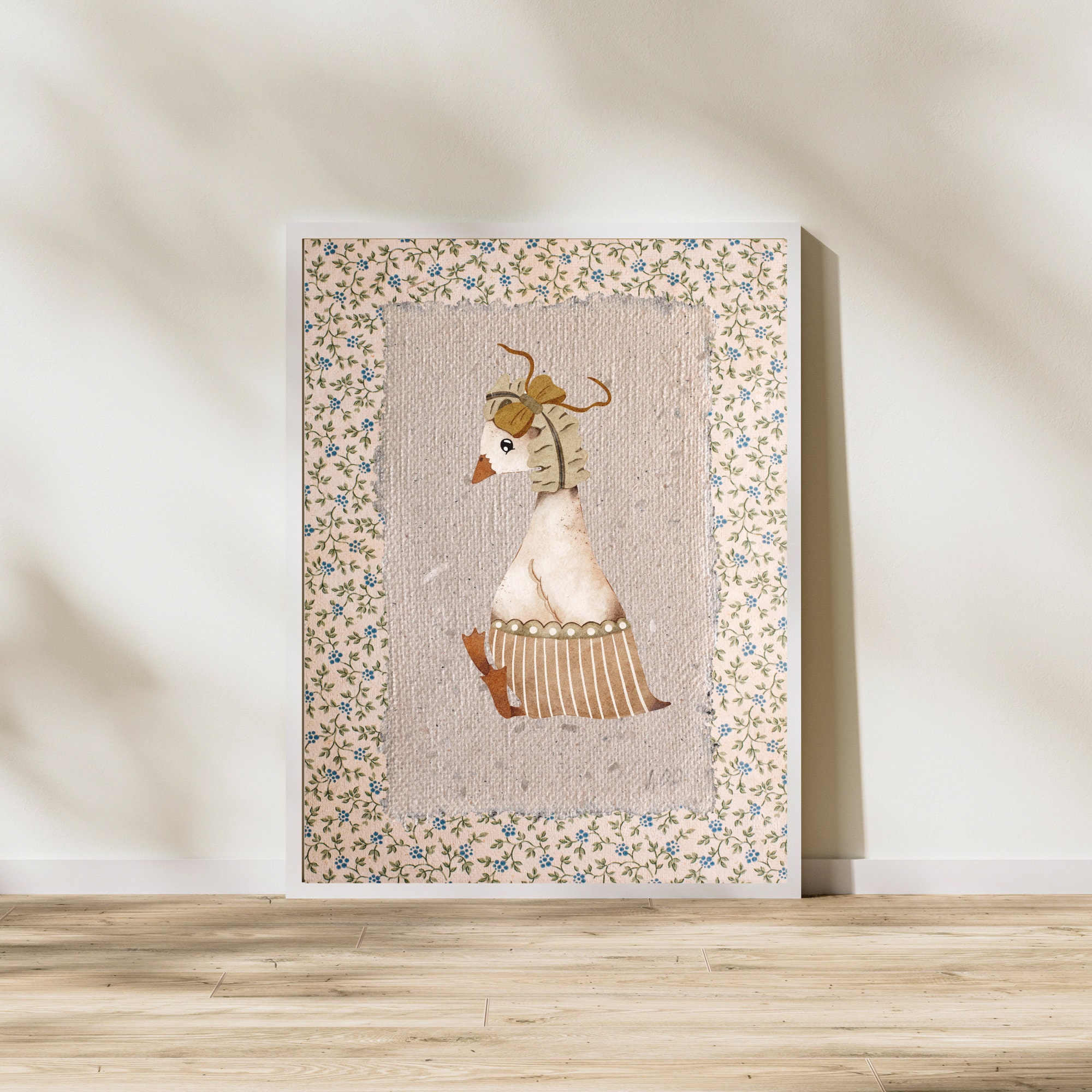 Vintage-style Nursery Art: Silly Goose Printable Wall Art, Vintage Duck ...