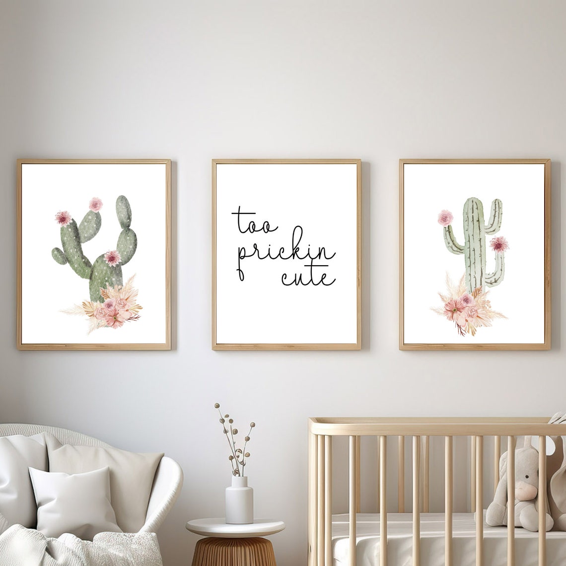 Boho Cactus Print, Printable Boho Wall Art, Cactus Wall Art ...