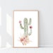 Boho Cactus Print, Printable Boho Wall Art, Cactus Wall Art ...